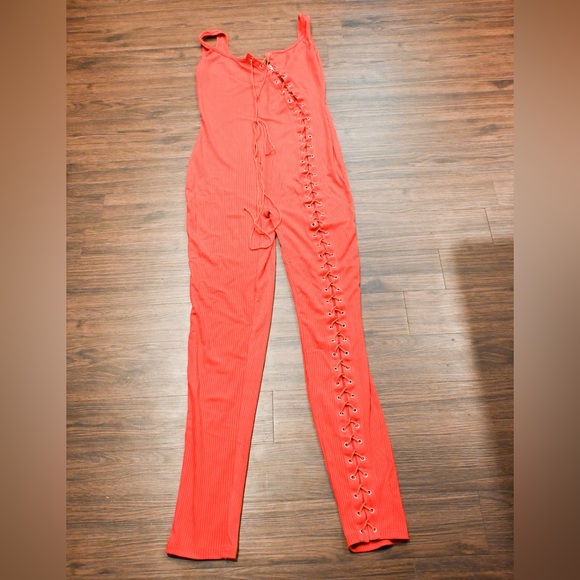 The Baddie Factory | Pants & Jumpsuits | The Baddie Factory Red Lace Up ...